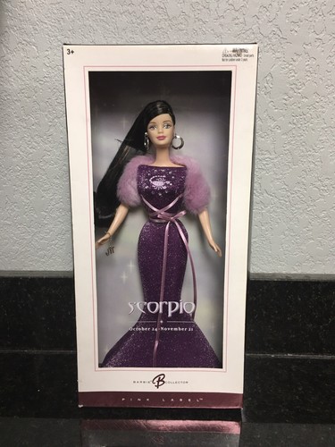 VINTAGE BARBIE COLLECTOR- SCORPIO OCTOBER 24-NOVEMBER 21 PINK LABEL ...