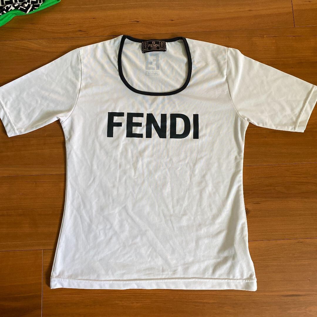 Authentic Fendi Vintage Logo Short Sleeve T-Shirt Nyl… - Gem