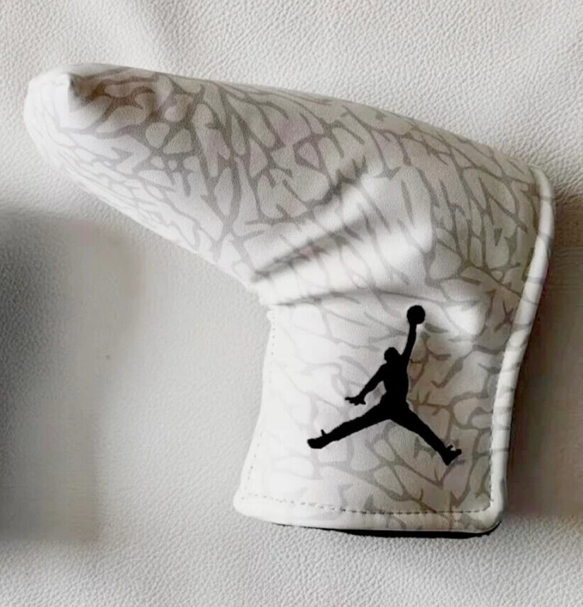 Air Jordan Golf Head Cover Leather White/ Grey Handmade Upcycled | eBay