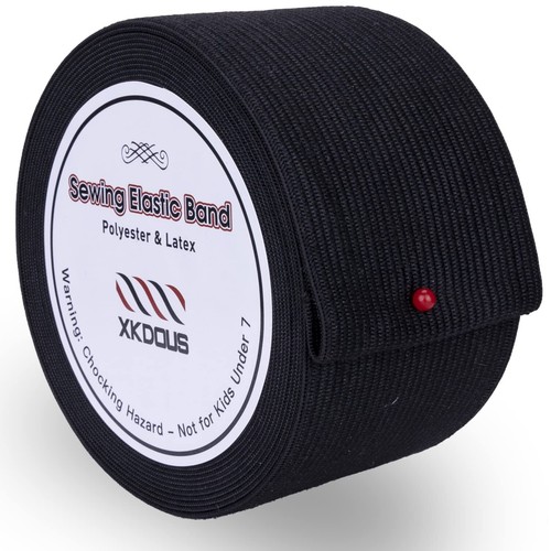 Elastic Band for Sewing, 2 Inch 7 Yards Black Knit Elastic Bands for ...