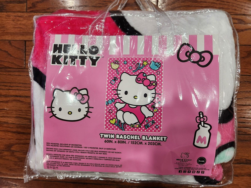 HELLO KITTY TWIN RASCHEL BLANKET 60IN x 80IN BY SANRIO NORTHWEST 152CM ...