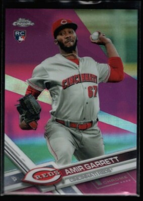 AMIR GARRETT REDS #83 RC MINT PINK REFRACTOR 2017 TOPPS CHROME ROOKIE ...