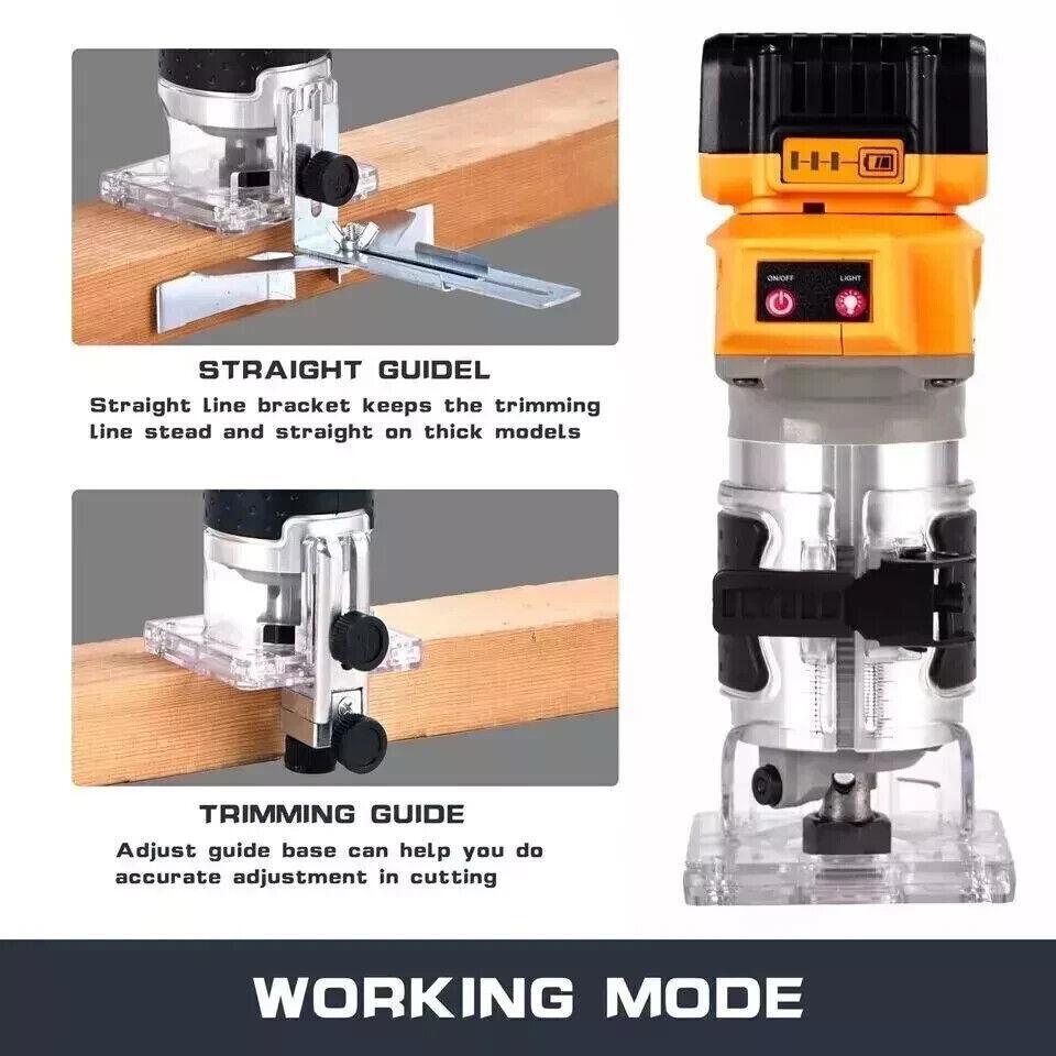 Cordless Palm Router for Dewalt 20v Max Battery, Woodworking Trimmer ...