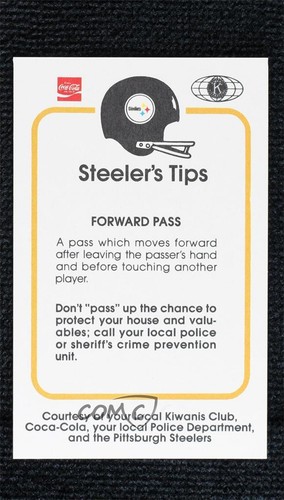 1982 Coca Cola/Kiwanis Club Pittsburgh Steelers - Terry Bradshaw for ...