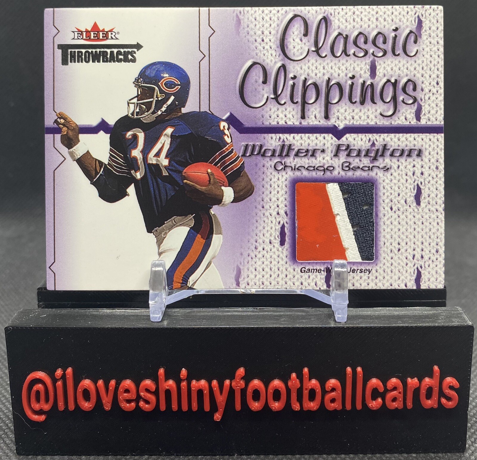 2002 Fleer Throwbacks Walter Payton Game-Worn Jersey 3, Color Game Used ...