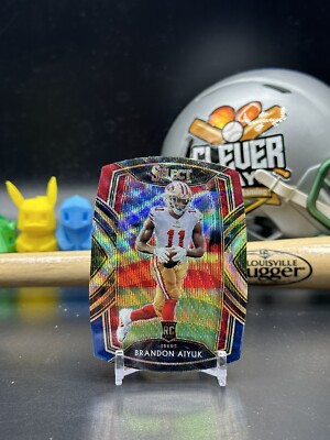 BRANDON AIYUK 2020 PANINI SELECT CLUB LEVEL ROOKIE TRI-COLOR DIE-CUT ...