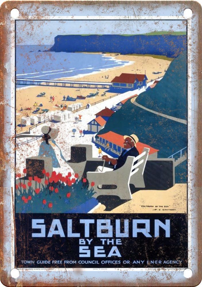 Metal Sign - Vintage Saltburn by the Sea Travel Poster - Retro ...