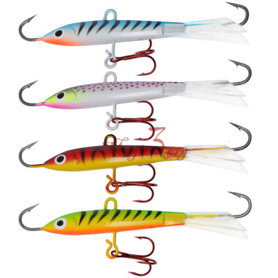 4pcs 5/8oz Winter Jigging Rap Lead Bass Fishing Ice Jig Standard Hook ...