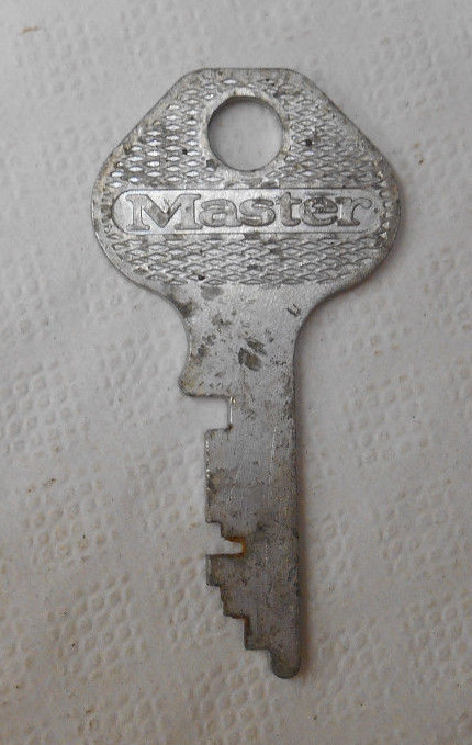 Vintage Old Antique Master Lock Co Flat Stamped Padlock Lock Key ...