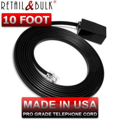 10 Feet Phone Line Extension Cord for Landline Telephones • HiGrade ...