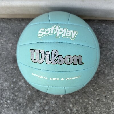 Wilson Soft Play Volleyball Official Size & Weight Light Teal Blue | eBay