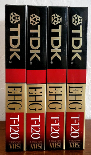 Lot of 4 TDK Extra High Grade T-120EHG 6-Hour EP Blank VHS Tapes New ...