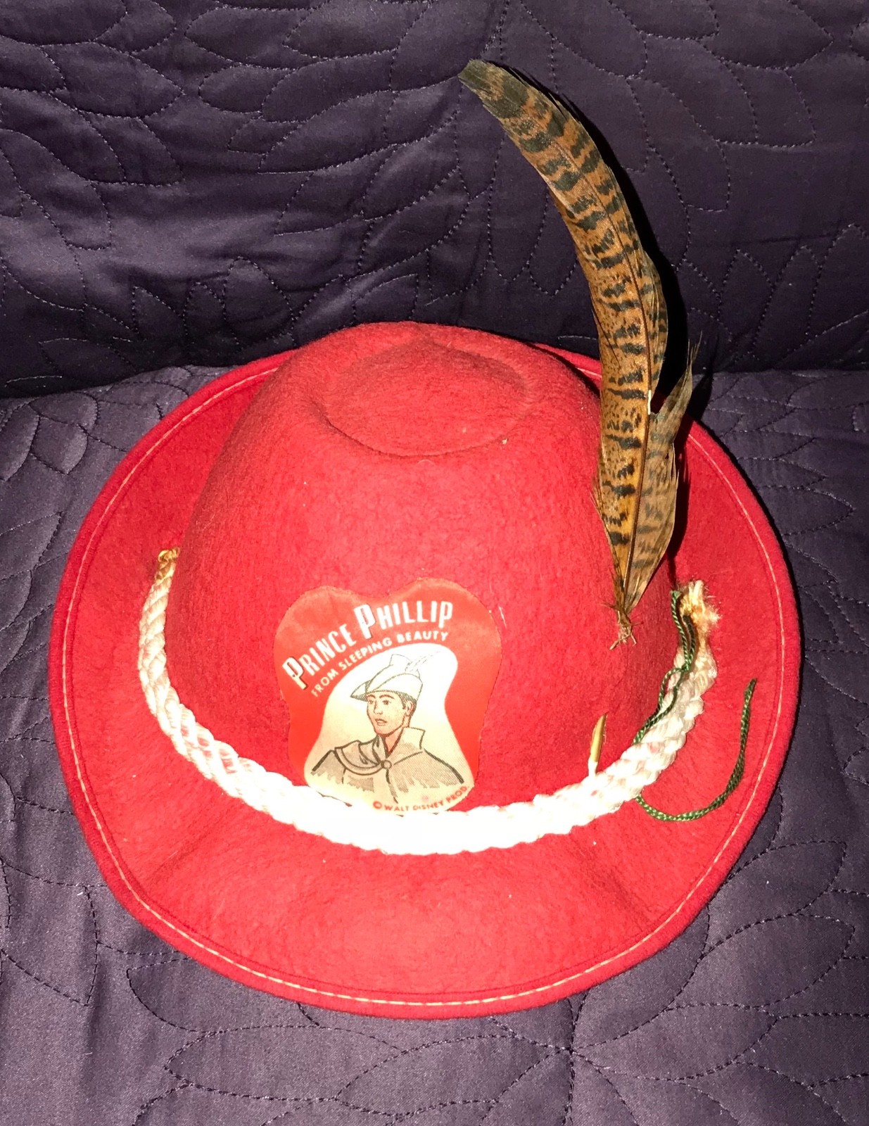 WALT DISNEY SLEEPING BEAUTY PRINCE PHILLIP HUNTSMAN HAT CAP C. 1959 ...