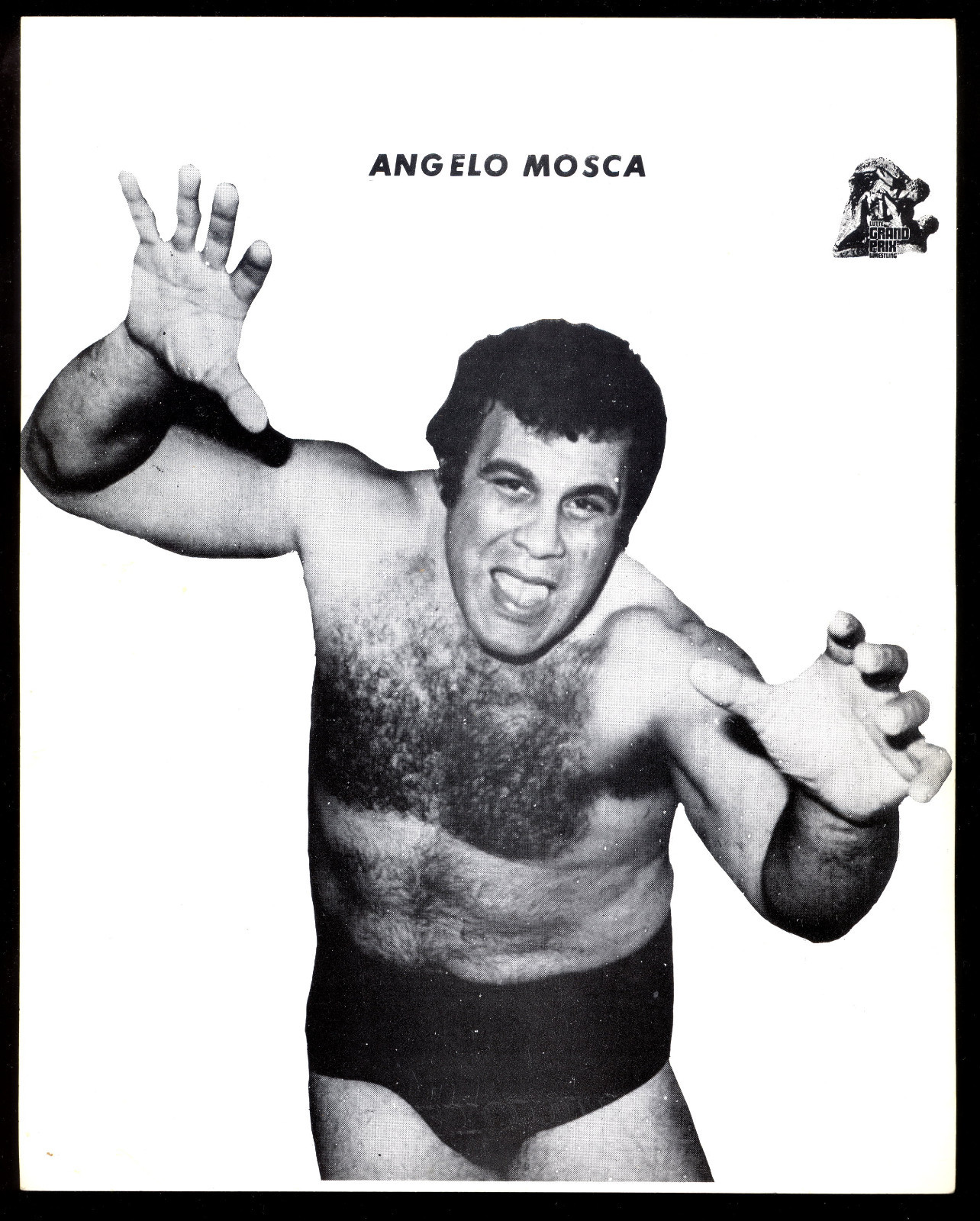 PRO WRESTLER WRESTLING 8X10 PHOTO OF ANGELO MOSCA CFL TIGER CATS NOTRE ...