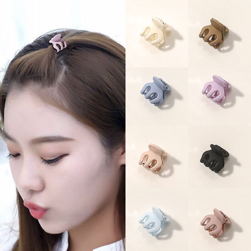 Mini Hair Claw Clips Clamps Small Plastic Frosted Geometric Hair Clip ...