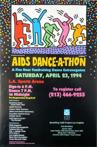 Keith Haring 1994 AIDS Dance-A-Thon Los Angeles Sports Arena Poster | eBay