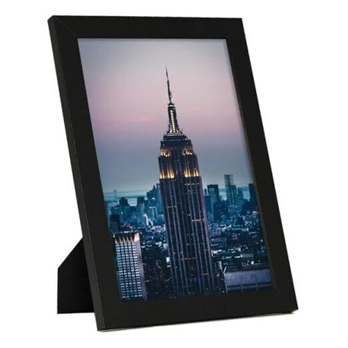 Black Modern Picture Frame, 1 inch Border, Acrylic Front, for Wall or ...