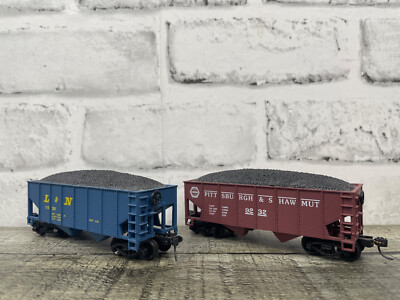 HO Scale 2 Open Hopper Cars Trains L&N 115391 Pittsburgh & Shawmut 9232 ...