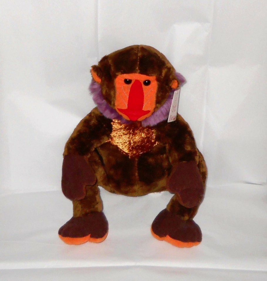 FIESTA BROWN BABOON MONKEY CHIMP STUFFED ANIMAL SOFT PLUSH LOVEY TOY ...