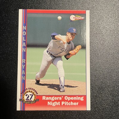 1993 Pacific Texas Express #221 Rangers' Opening Night Pitcher Nolan ...