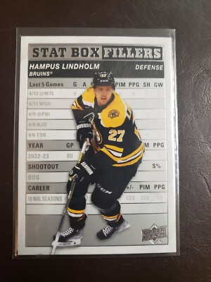 2023-24 Hampus Lindhold Stat Box Fillers Upper Deck Series 1 Hockey ...