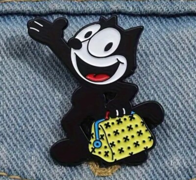 FELIX the Cat enamel pin - cartoon brooch lapel funny cute - FREE ...