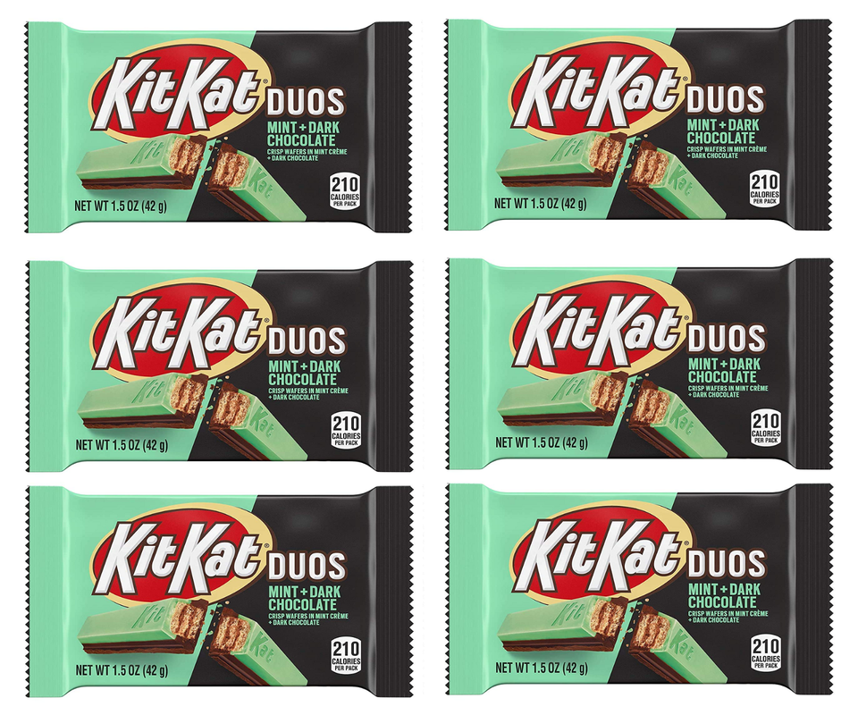 KIT KAT DUOS Mint & Dark Chocolate, Crisp Wafer 1.5-Ounce (Choose: 6 Or ...