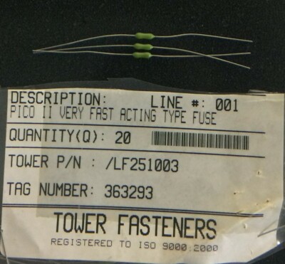 251003 LTTLE FUSE Fuses with Leads (Through Hole) 3 AMP 125V VFA AXIAL ...