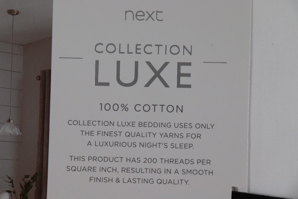 NEXT COLLECTION LUXE LADDER EDGE BEDDING BEDSET DUVET COVER SET - WHITE ...