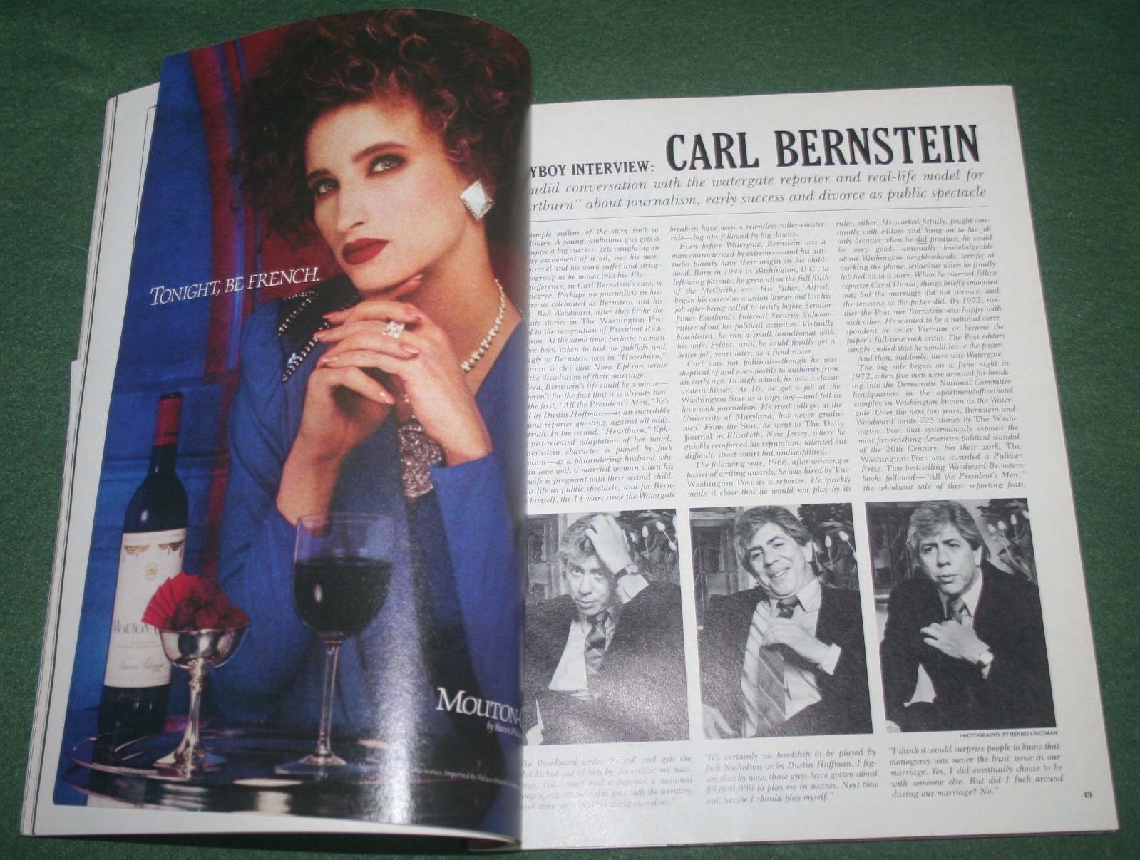 Playboy Sept 1986 POM Rebekka Armstrong Marla Collins Carl Bernstein ...