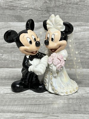Disney Mickey and Minnie Mouse Bride and Groom Porcelain Figurine ...