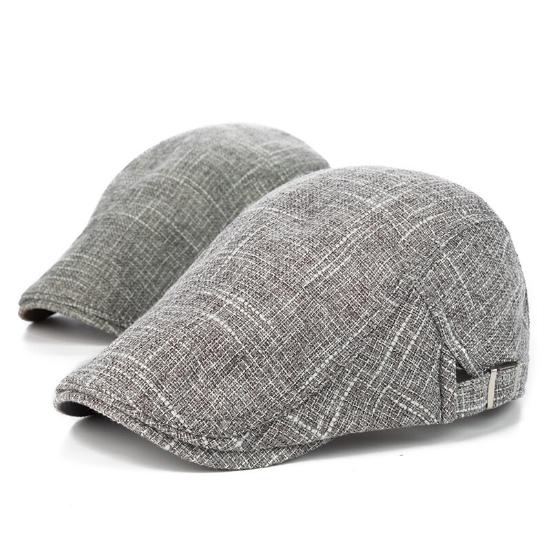 ZONBAILON Men's Striped Casual Beret Outdoor Warm Knit Hat Soft Top Hat ...