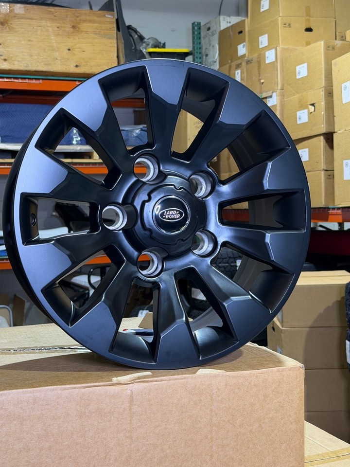 5 LAND ROVER DEFENDER satin 18 X 8 sawtooth WHEELS 90 110 SATIN BLACK ...