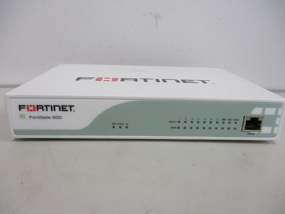 Fortinet Fortigate FG-60D Firewall w/ Adapter Network Security ...