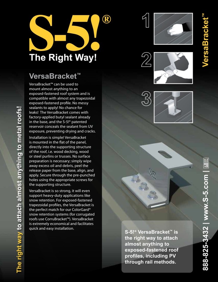 S-5! S-5-VB-47 VersaBracket Mounting Bracket | eBay