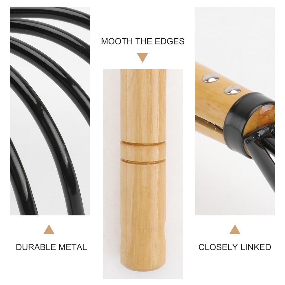 Wooden High-carbon Steel Five-tooth Rake Cleaning Gadgets Small Hand ...