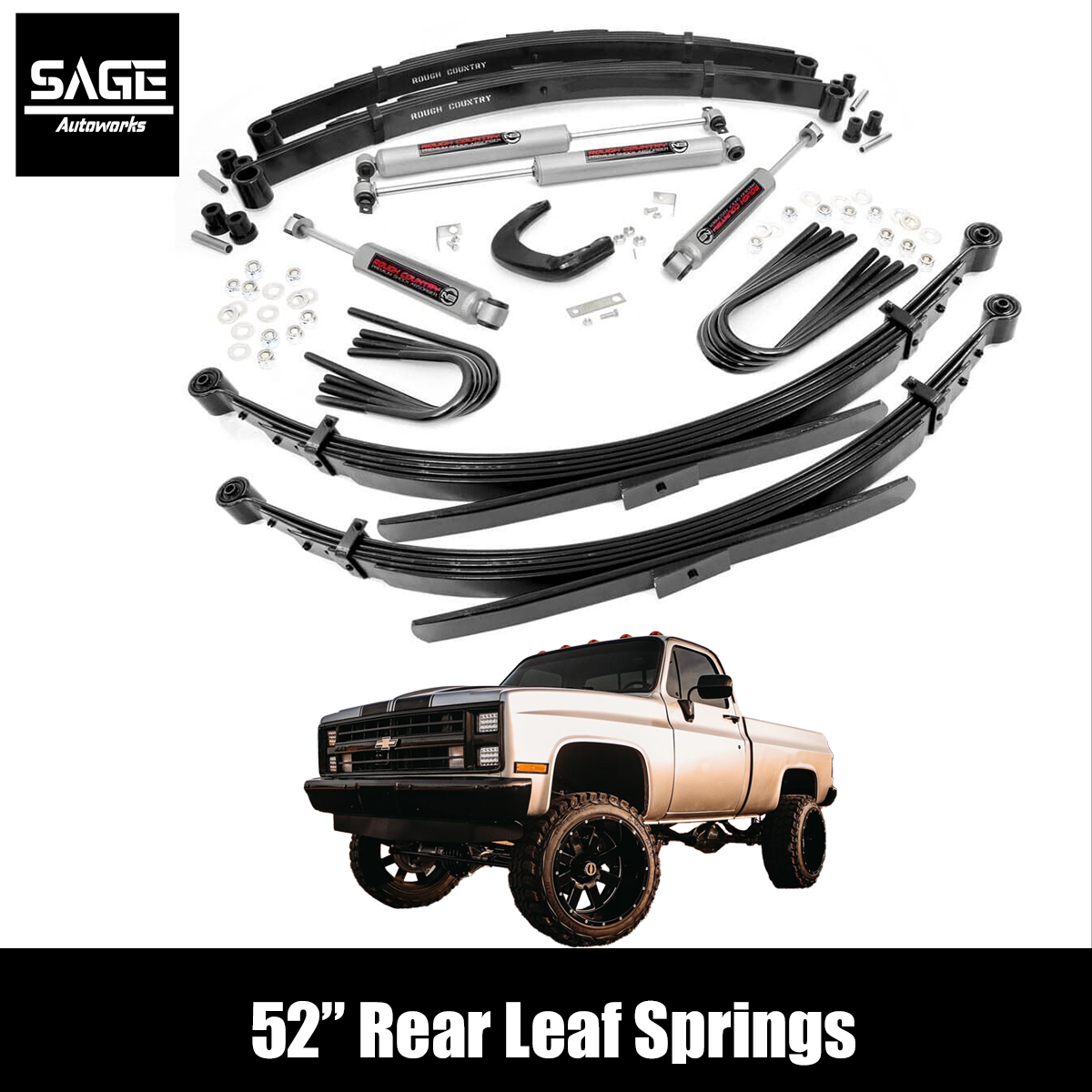 Lift Leaf Springs For Chevy Rough Country Lift Kit Chevy C10/K10 4WD