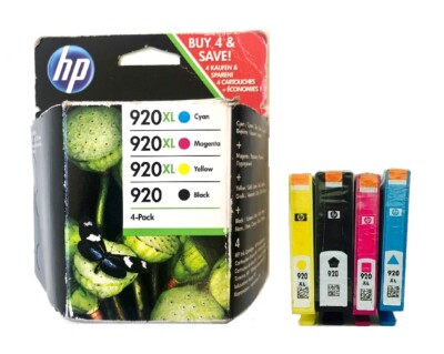 4 x Original Tinte HP Officejet 6000 6500A Plus 7000 7500 / Nr. 920 ...