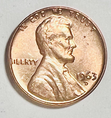1963 D Lincoln Memorial 1 Cent Double Die Obverse Error Uncirculated ...