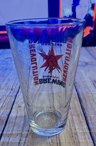 Revolution Brewing Craft Beer Pint Glass Red Black Logo Chicago ...