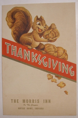 Notre Dame Morris Inn On Campus 1954 Thanksgiving Menu Sheet | eBay