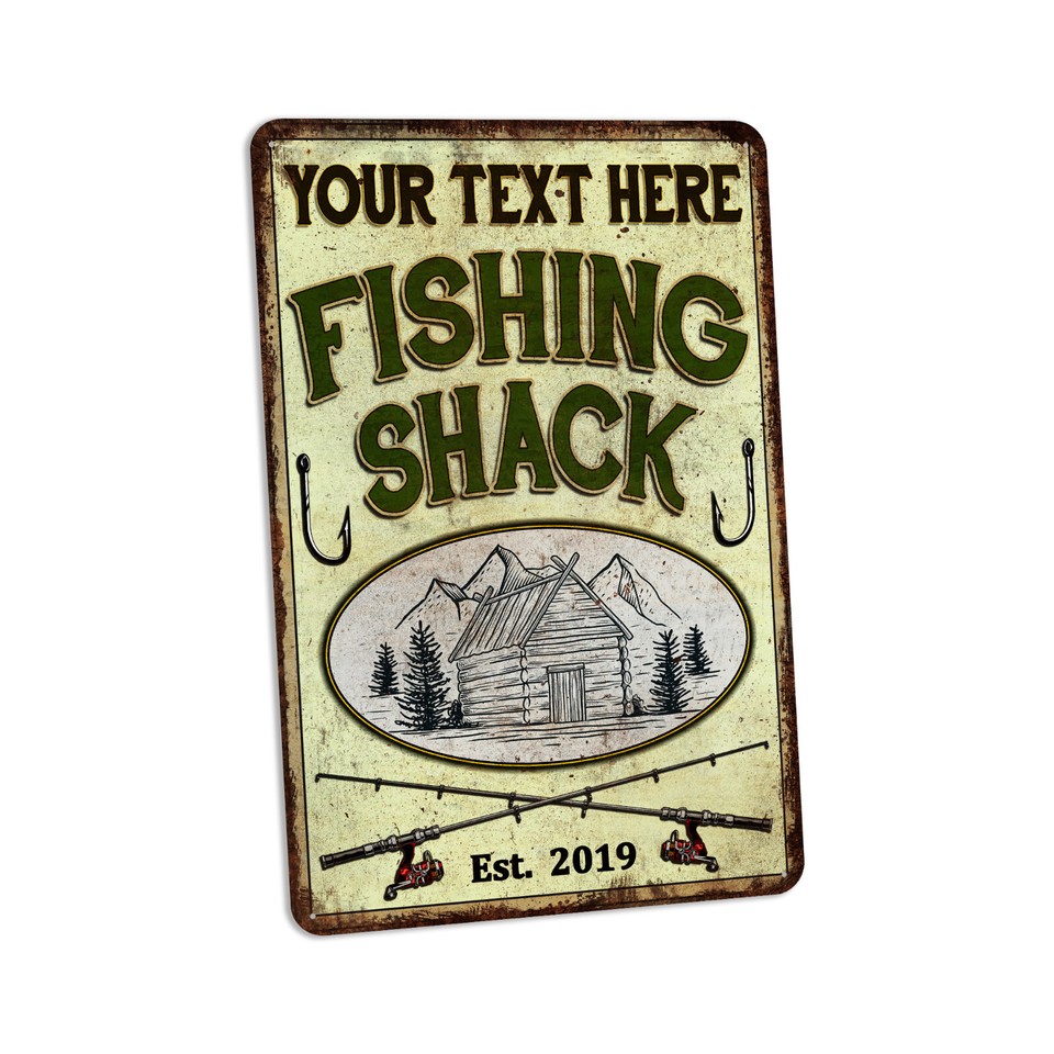 Custom Fishing Sign Shack Man Cave Lake House Decor Gift For Dad ...