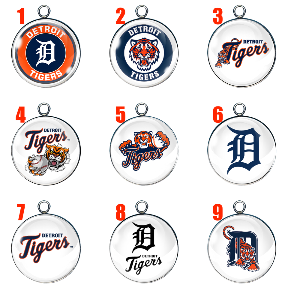 Detroit Tigers Glass Cabochon Charms – Handmade Baseball Jewelry Craft ...