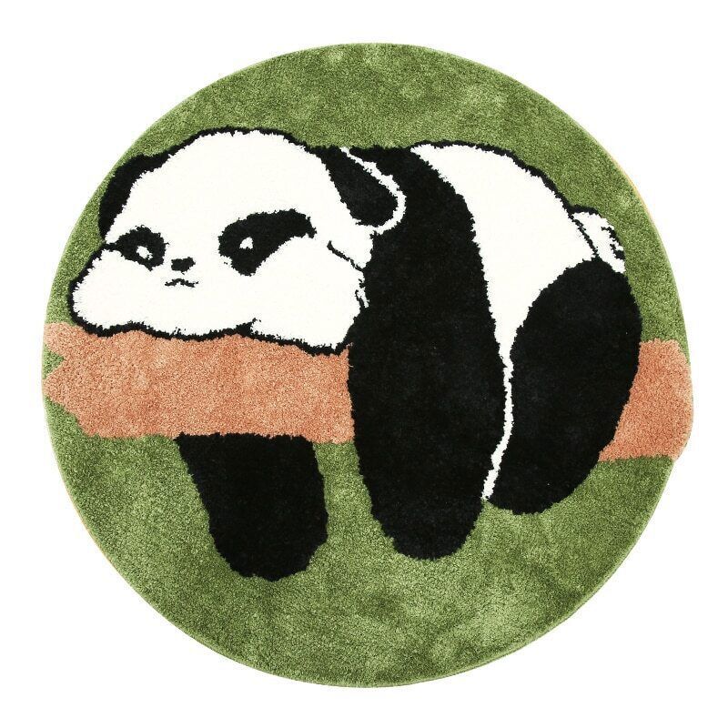 Cute Cartoon Panda Round Carpets Plush Fluffy Area Rug Thicken Floor ...
