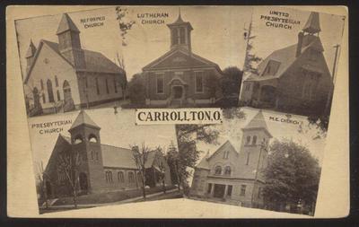 Postcard CARROLLTON Ohio/OH 6 Area Churches Multi-view 1907 | eBay