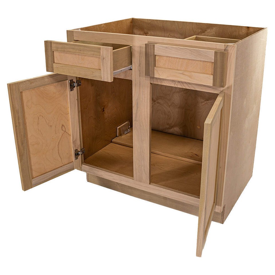 Kitchen Base Cabinet | Unfinished Poplar | Shaker Style | 33" | eBay