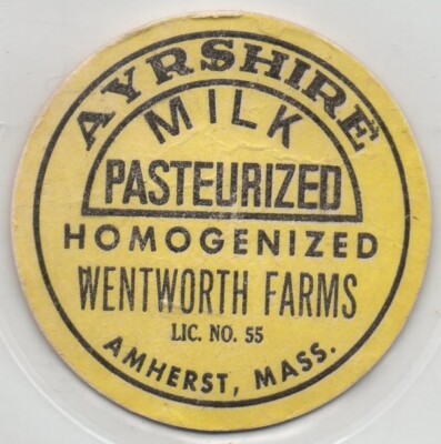 Milk Bottle Cap Insert - Wentworth Farms - Amherst, Massachusetts ...