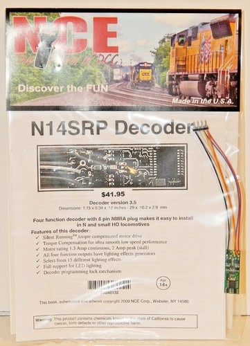 NCE N14SRP DCC Decoder 8 Pin Plug Fits N & HO Scale Locos 5240132 | eBay