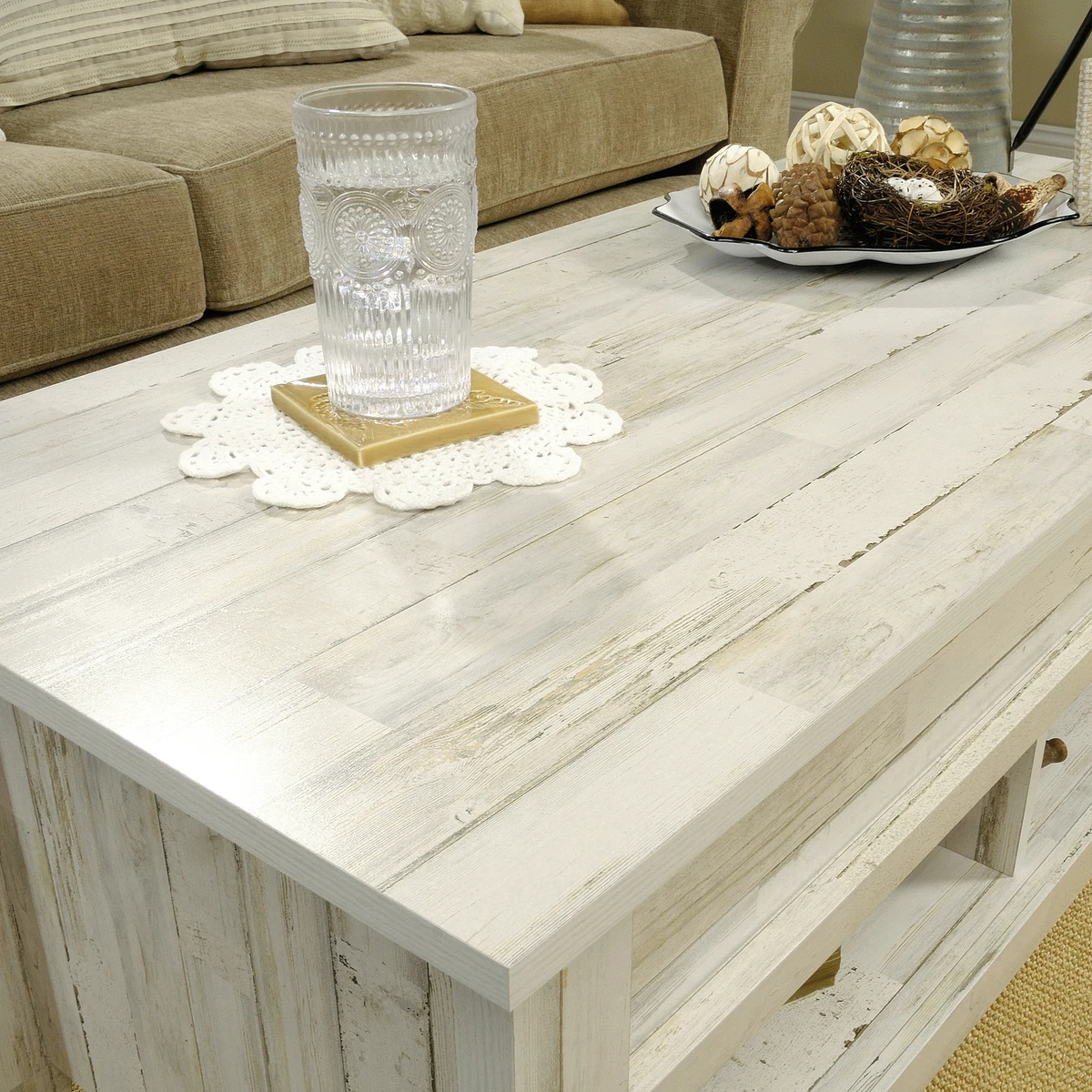 Distressed White Coffee Table