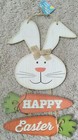 Easter Hanging Wall Sign Rabbit Decor Bunny Door Carrot Happy Easter 14 ...